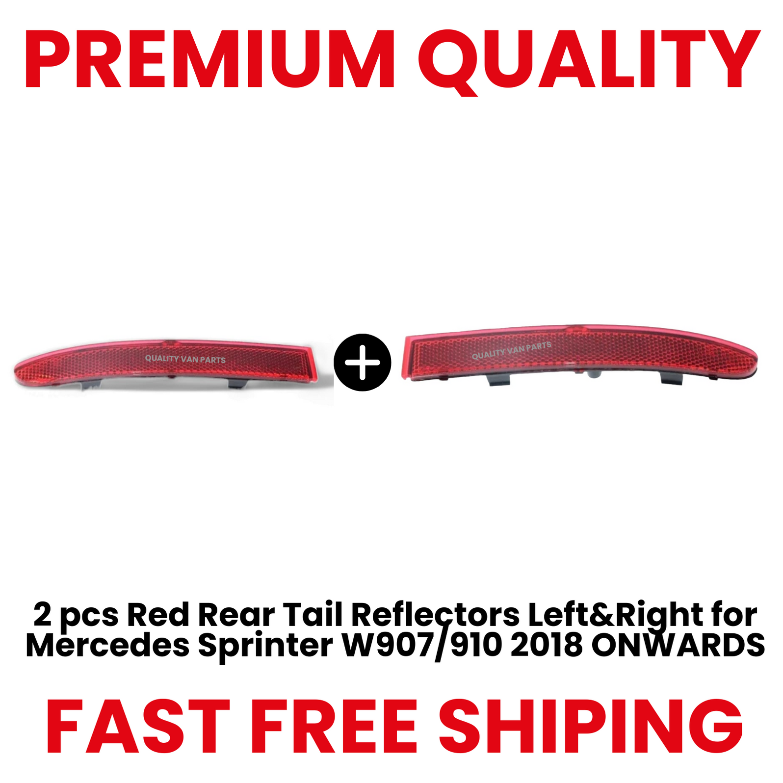 2 pcs Red Rear Tail Reflectors Left & Right for Mercedes Sprinter W907 ...