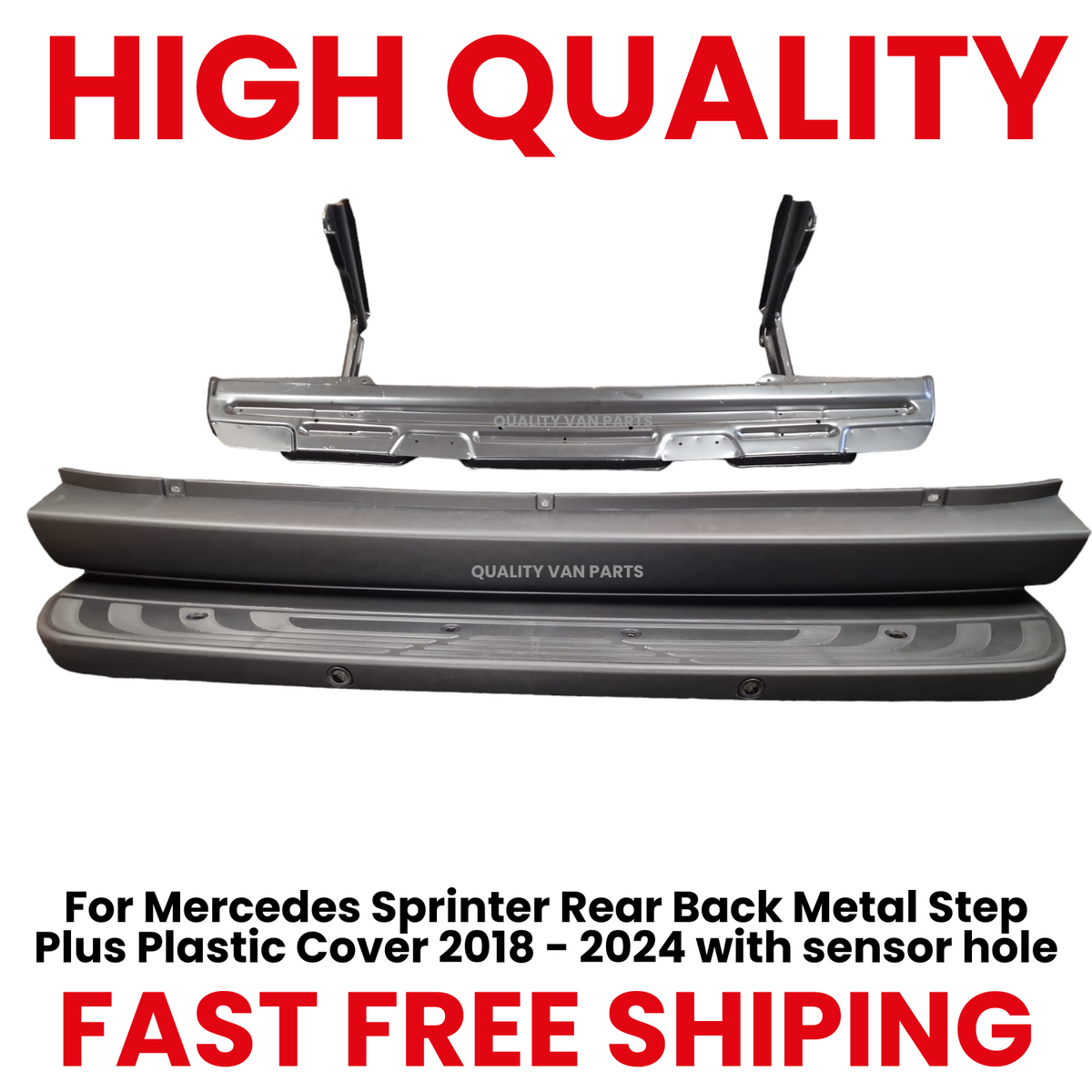 For Mercedes Sprinter Rear Back Metal Step Plus Plastic Cover 2018 ...