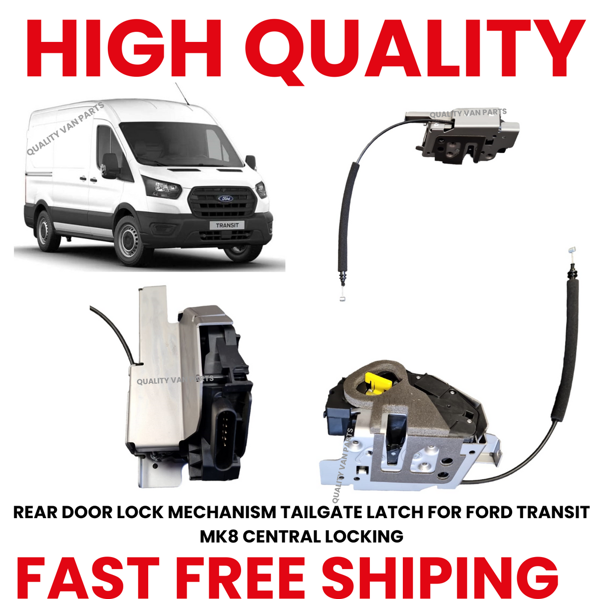 REAR DOOR LOCK MECHANISM TAILGATE LATCH FOR FORD TRANSIT MK8 CENTRAL L ...